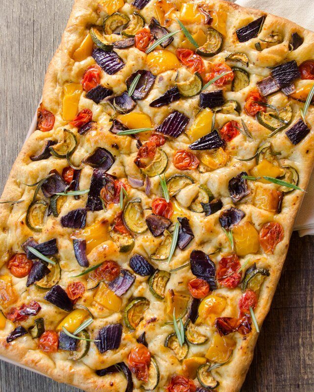 Roasted Vegetable Focaccia Blue Jean Chef Meredith Laurence