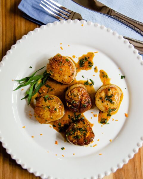 Pan Seared Scallops Blue Jean Chef Meredith Laurence