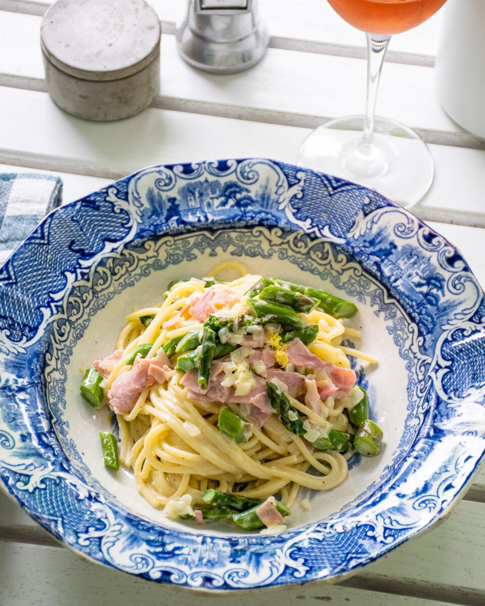 Creamy Ham and Asparagus Pasta | Blue Jean Chef - Meredith Laurence