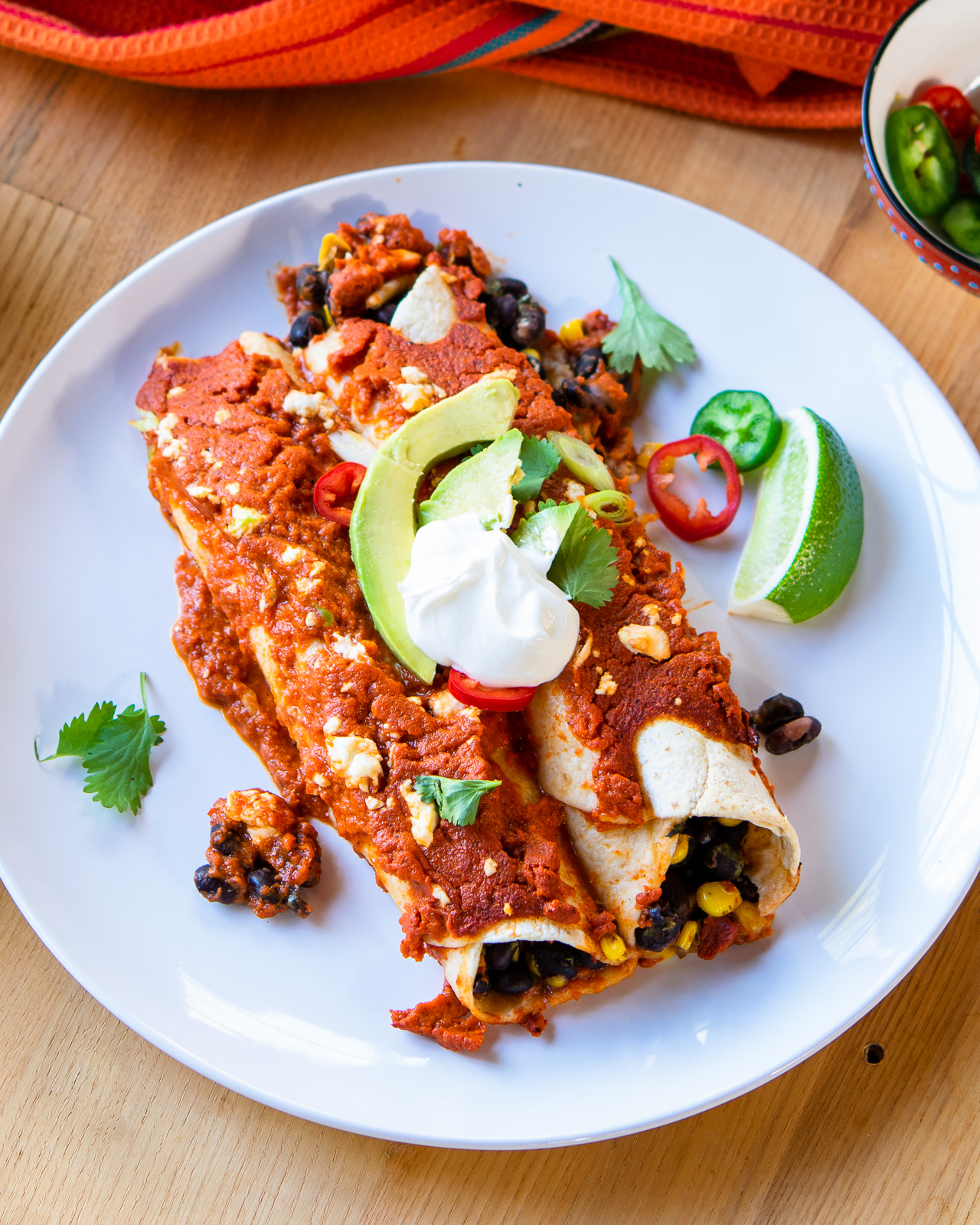 Black Bean and Corn Enchiladas | Blue Jean Chef - Meredith Laurence